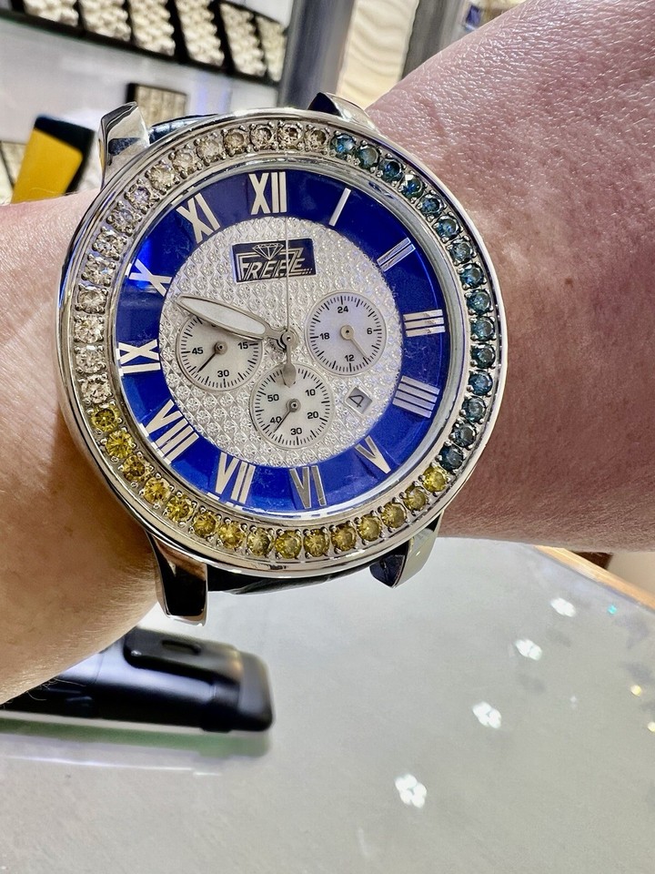 Blue Freeze Diamond Watch | eBay