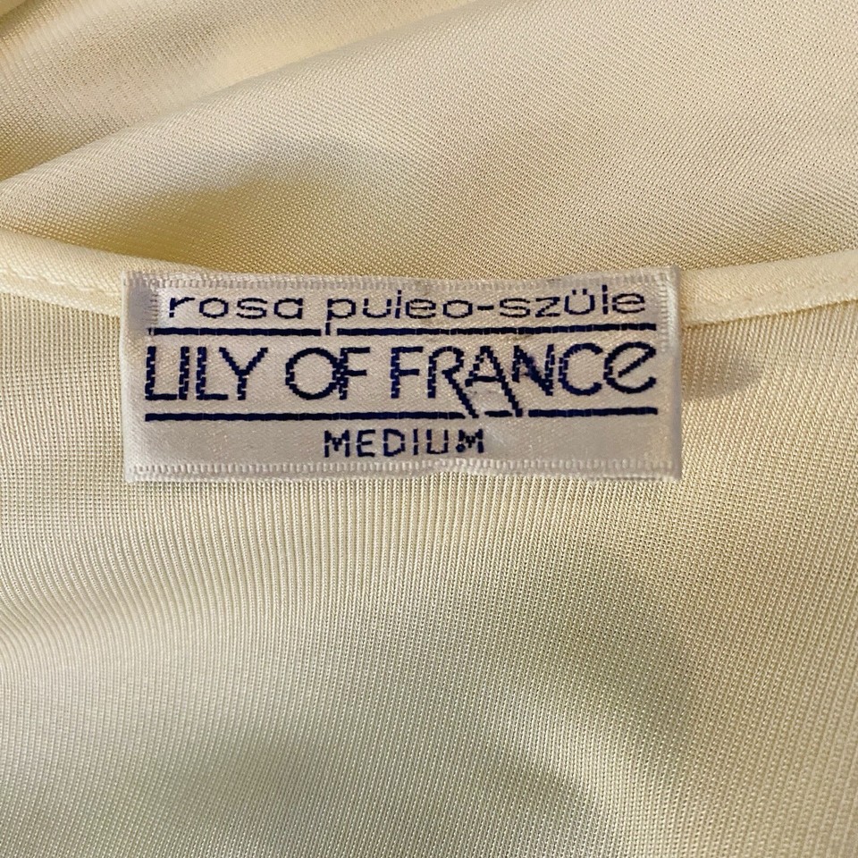 Vtg Rosa Puleo Szule Lily of France Robe sz M Maxi Satin Nylon Lace ...