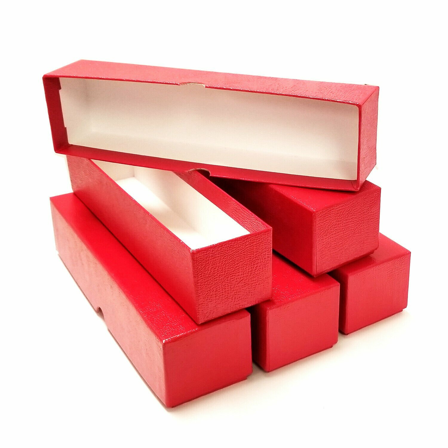 (5) 9" Single Row Coin Storage Box Red | Cardboard Flips Holder ...