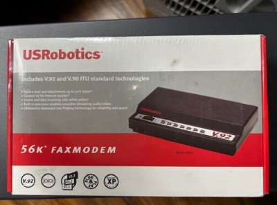 1 x US Robotics 56K Faxmodem Includes V92 & V90 ITU Standard Tech NEW ...