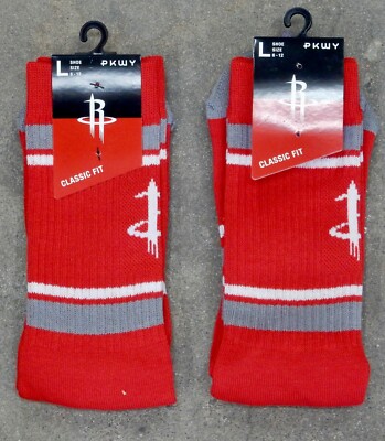 2 Pack NBA Houston Rockets Stripes Socks Crew Retro Uniform Gift Red ...