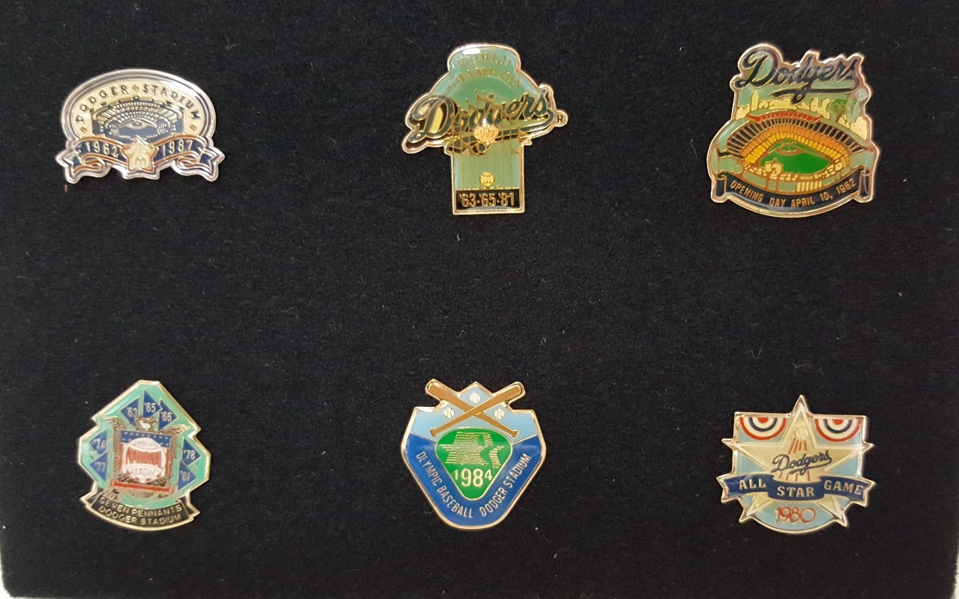 VINTAGE 1987 LOS ANGELES DODGERS Unocal Commemorative 6 Pin Set SGA ...