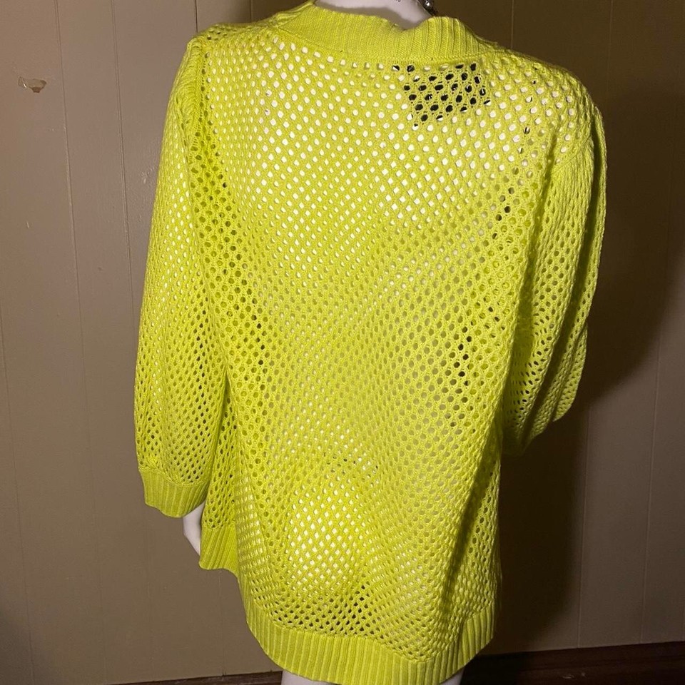 Neon green fishnet long sleeve sweater | eBay