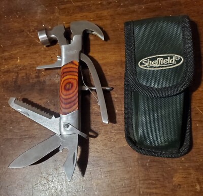 SHEFFIELD TOOLS, Hammer-Multi-tool. 14-in-1. Stainless & Wood. Nice. | eBay