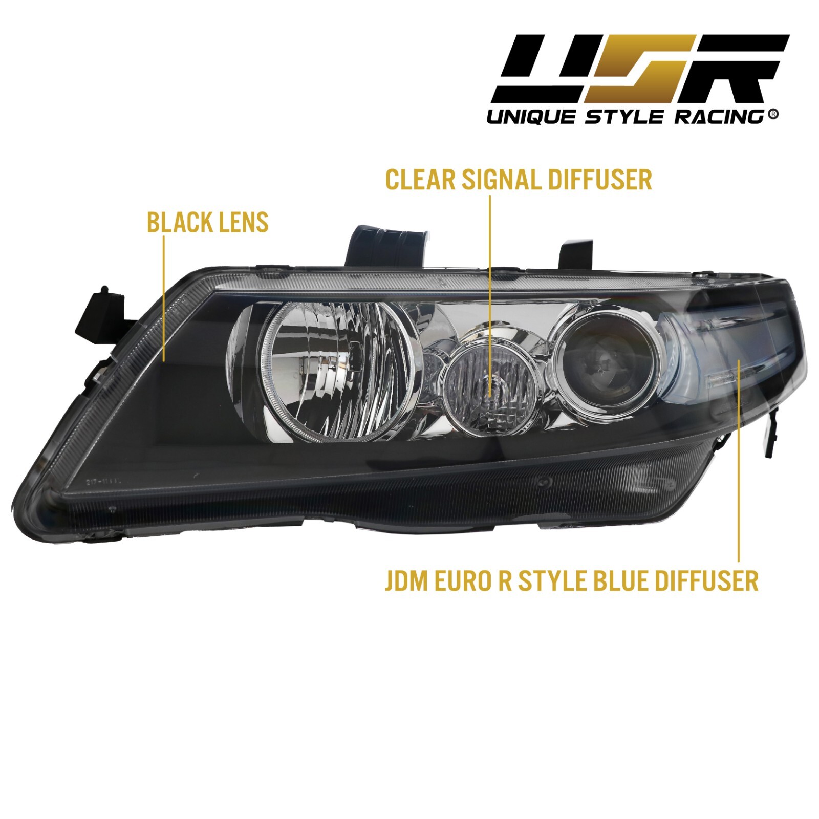 DEPO Euro R CL7 JDM Headlights Blue / Clear Lens Fit 2006-2008 Acura ...