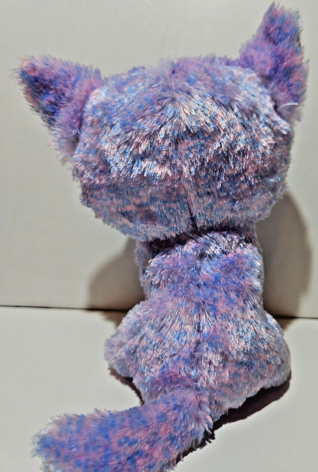 Ty Beanie Boo Cassidy the Purple Cat Large Glitter Eyes 6" Soft Plush ...