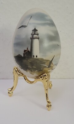 Egg Lighthouse Theme Ceramic w/Stand Sea Gulls Ocean Nautical | eBay