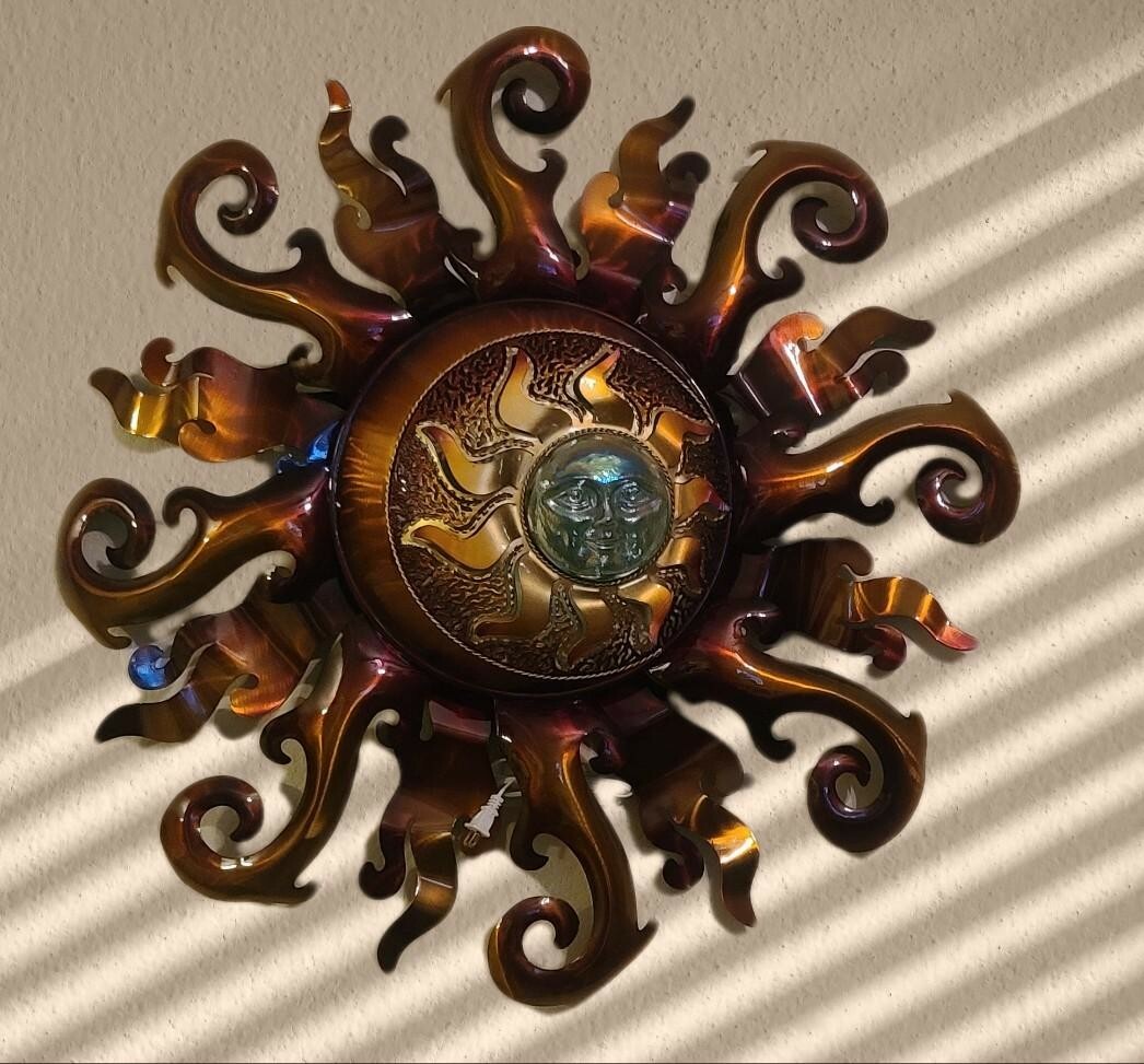 38" Lighted Decorative Metal Sun | eBay