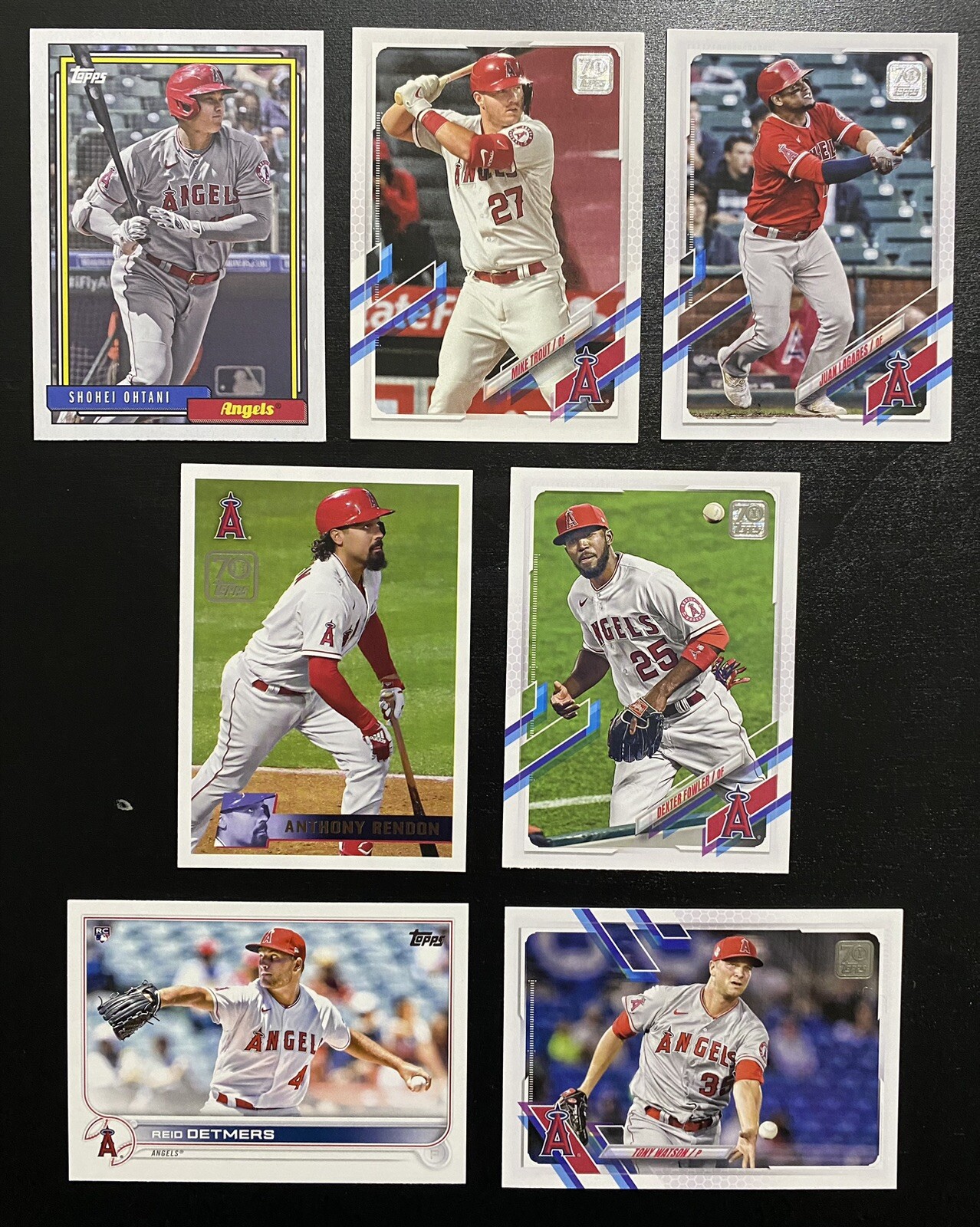 2021 Topps baseball ANAHEIM ANGELS Team Set Lot of 7 cards/Shohei ...