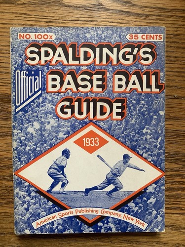 Spalding's Official Baseball Guide 1933-early historical baseball ...