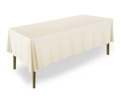 IVORY 72x120 RECTANGLE POLYESTER TABLECLOTH Wedding Party Catering ...