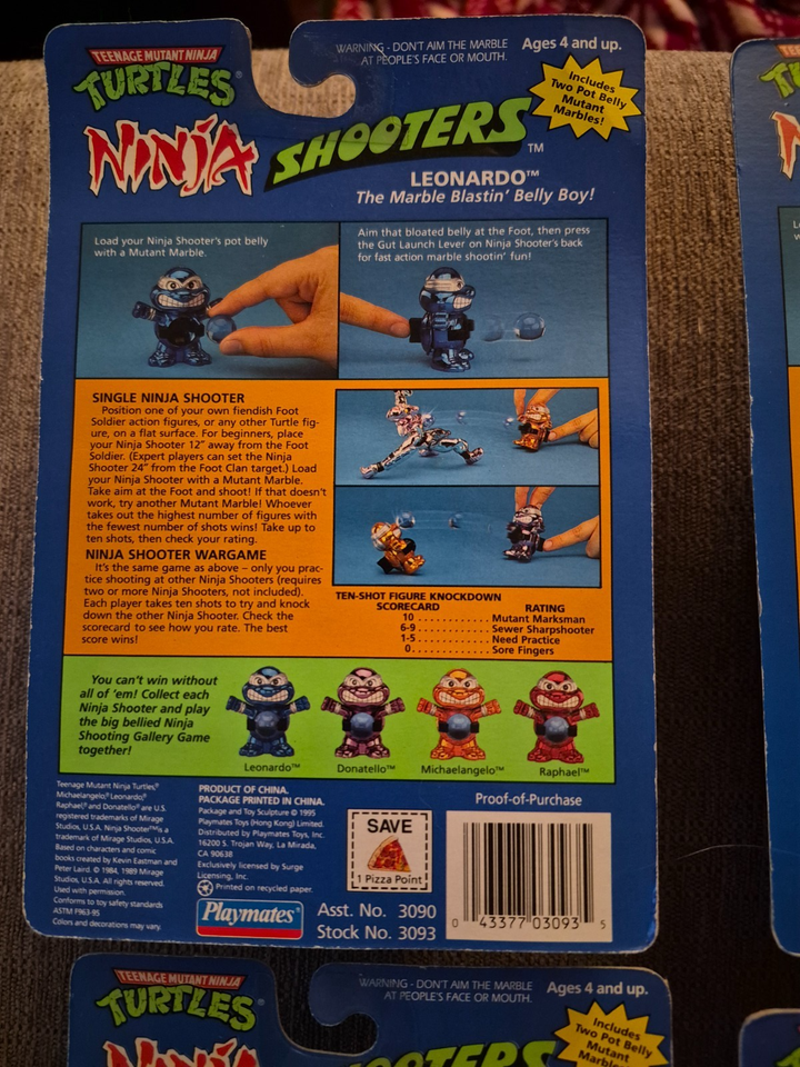 1995 Ultra RARE TMNT Ninja Turtles Marble Ninja Shooters Set of 4 NIB ...