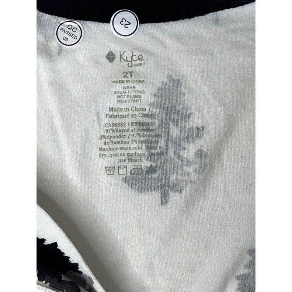 Kyte Baby Bamboo Christmas Trees White Midnight Romper Longalls 2T ...
