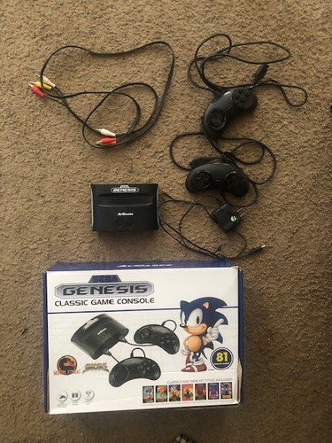 SEGA Genesis Classic Black Game Console with 81 Preloaded Games and ...