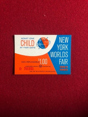 1964, NEW YORK WORLDS FAIR, "Un-Used" Child Admission Ticket (Scarce ...