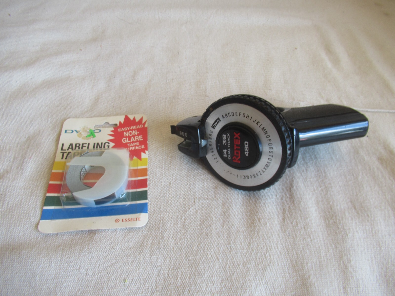 Rotex 480 Label Maker VINTAGE Dual Track 1/4 3/8 Tested w/DYMO Black ...