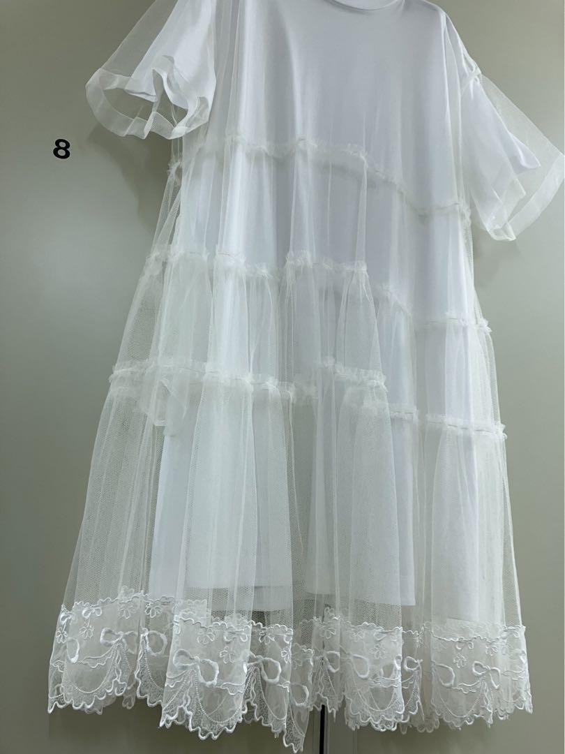 Simone Rocha Tiered Tulle Overlay Dress - Elegant Designer Simone Rocha Tiered Tulle Overlay Dress - Elegant Designer
