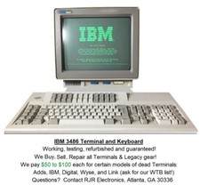 IBM 3196 Display Station Twinax Terminal With 83x7939 Green Monochrome ...