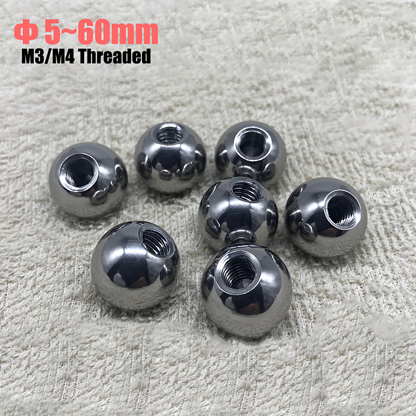 Stainless Steel Ball M3 M4 Threaded Bearings Rod End 5mm 6mm 7mm 8mm ...