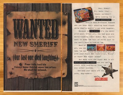 1994 Tin Star SNES Vintage Print Ad/Poster Authentic Video Game Promo ...