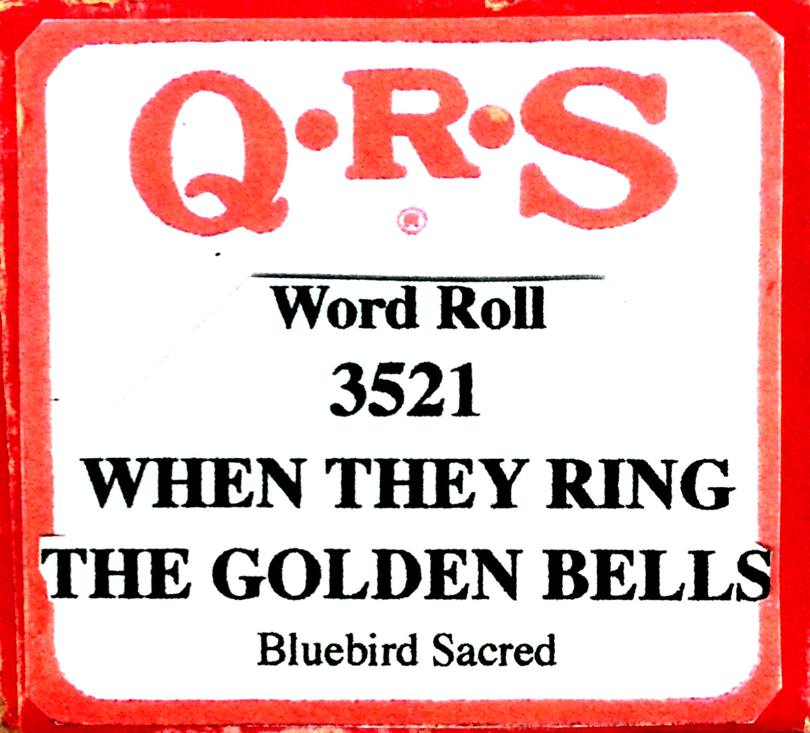QRS Word Roll WHEN THEY RING THE GOLDEN BELLS 3521 Player Piano Roll | eBay