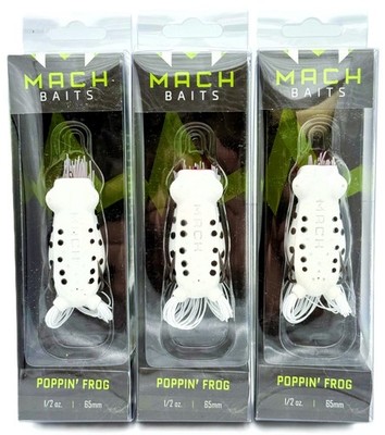 Mach Baits Poppin’ Frog Topwater Lure - 1/2oz | 65mm - White | eBay