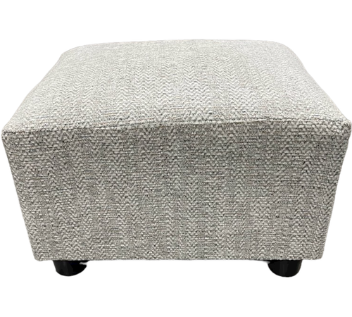Footstool / Pouffe / Small Stool / Grey Chunky Fleck Herringbone End of ...