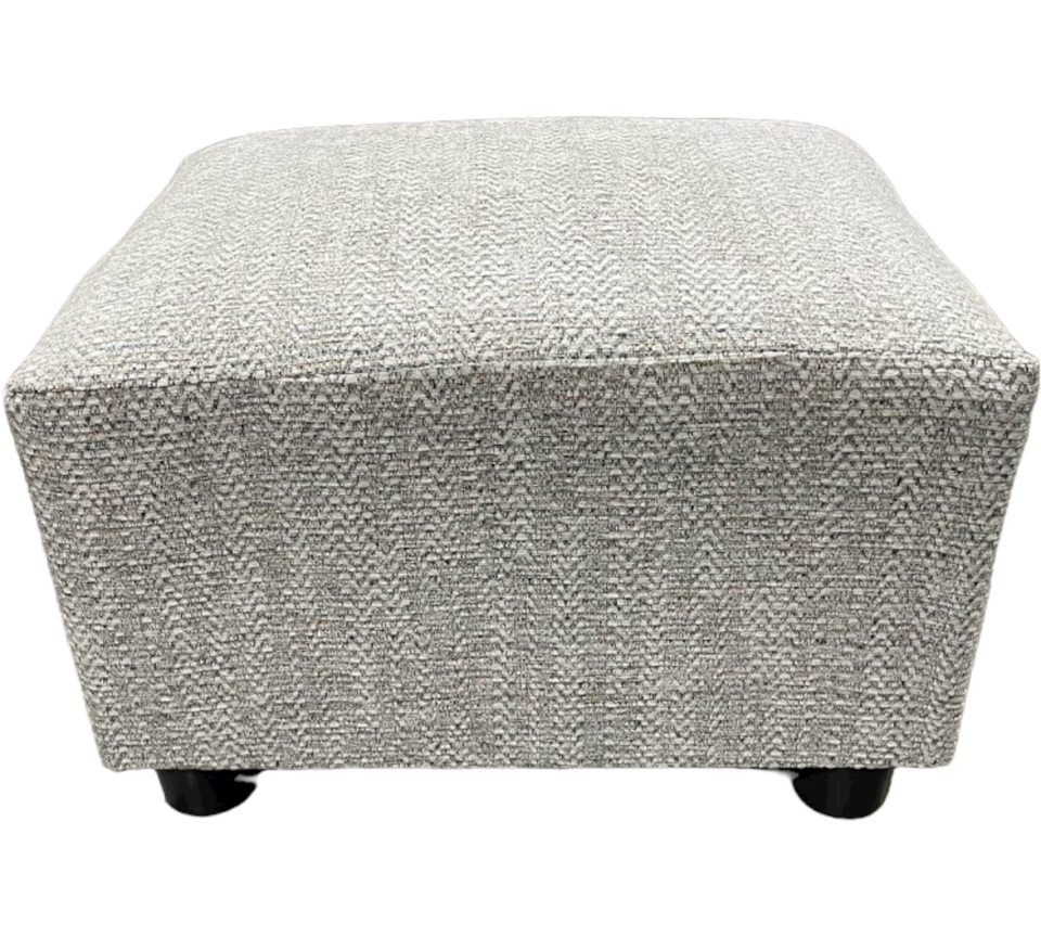 Footstool / Pouffe / Small Stool / Grey Chunky Fleck Herringbone End of ...