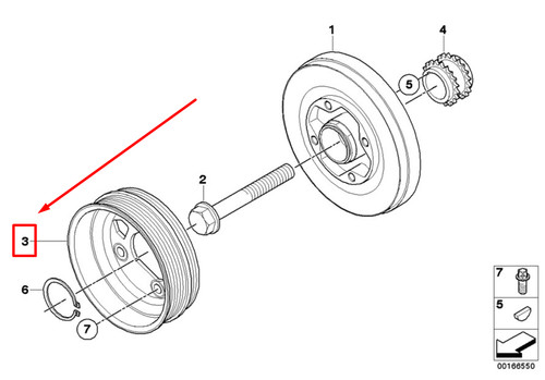 BMW 7 F01,F02 BELT DRIVE VIBRATION DAMPER PULLEY 7570264 11287570264 NO ...