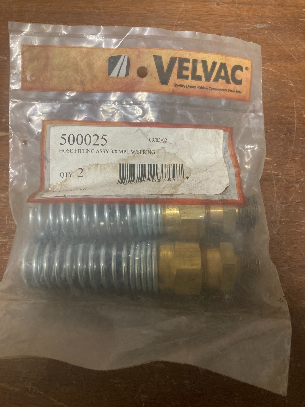 2 New Velvac 500025 3/8'' MPT Air Hose Fittings With Spring | eBay