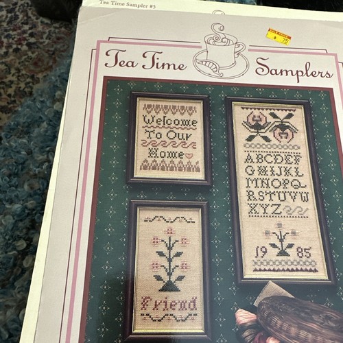 Sampler for Counted Cross Stitch Tea Time Samplers 3 Patterns Welcome Friend | eBay