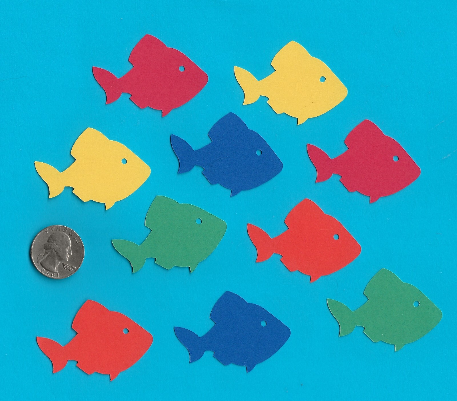 Fish Die Cuts, 2" x 1.5" - 30 pcs - ANY COLORS - Beach Die Cuts | eBay