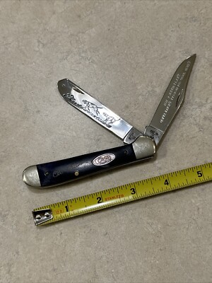 1987 Case XX "OLE BLUE" TRAPPER HEAD Pocket Knife B0200 SS Smooth Blue ...