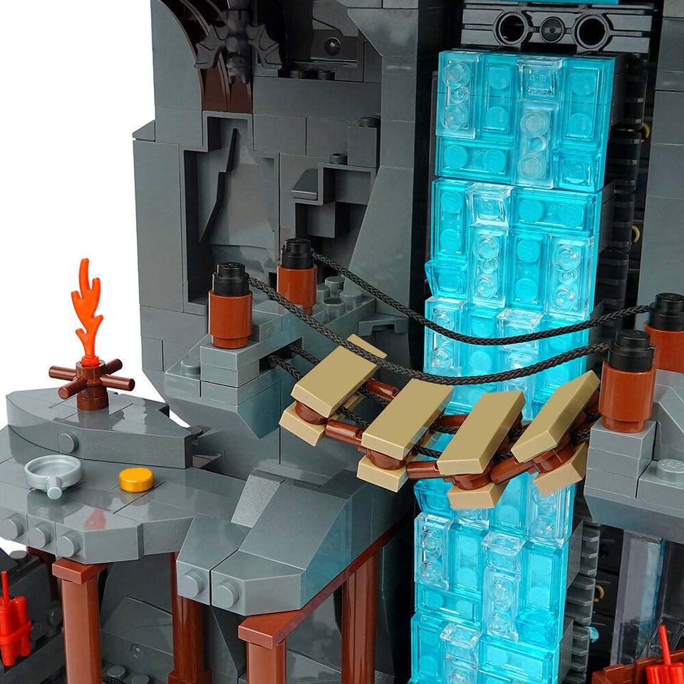 Working Waterfall Sculpture MOC Building Blocks Bricks Toys Set DIY ...