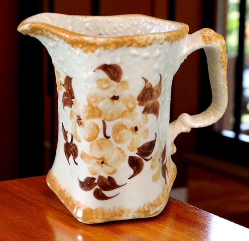 1940's Blue Ridge CASH FAMILY POTTERY Textured Floral 5 1/2" Pitcher ...