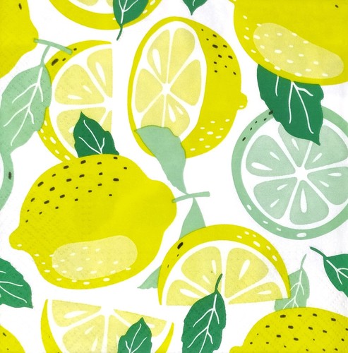 Q930# 3 x Single Paper Napkins For Decoupage Craft Tissue Lemon Fruit ...