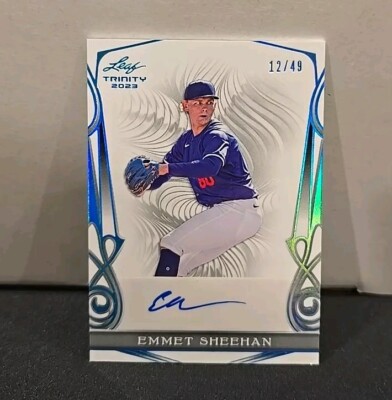 2023 Leaf Trinity Baseball Emmet Sheehan #/49 SSP BA-ES1 Rookie RC Auto ...