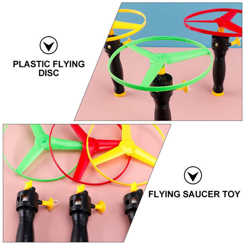 6pcs Flying Disc propeller Toys Kids Helicopter Pull String Flying ...