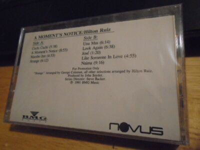 SEALED RARE PROMO Hilton Ruiz CASSETTE TAPE A Moment's Notice jazz ...
