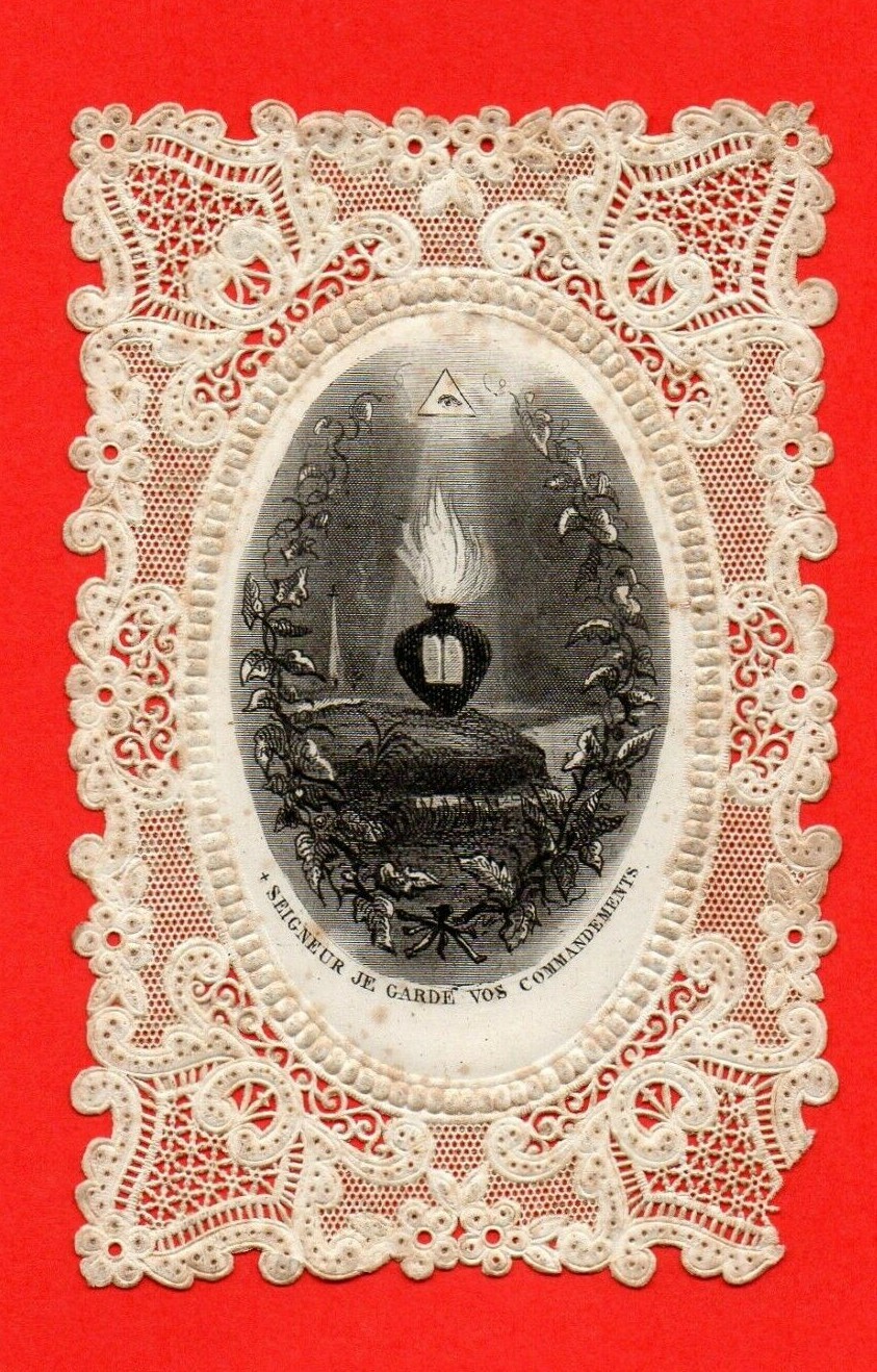 Religious Pious Image Lace Paper Antique 19th Century EB79 | eBay