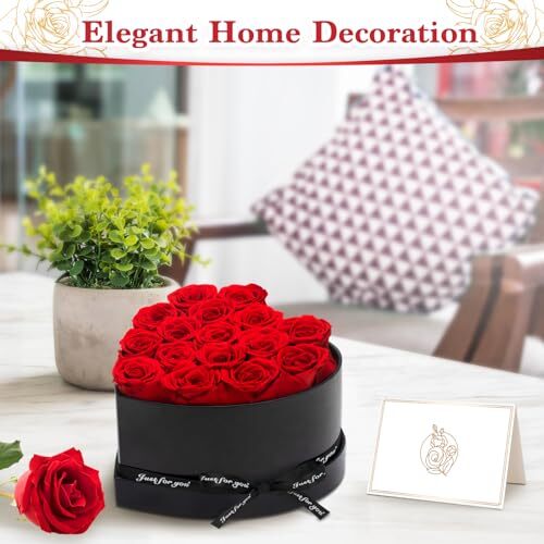 Mothers Day Rose Gifts 16-Piece Preserved Red Roses in a Box Birthday ...