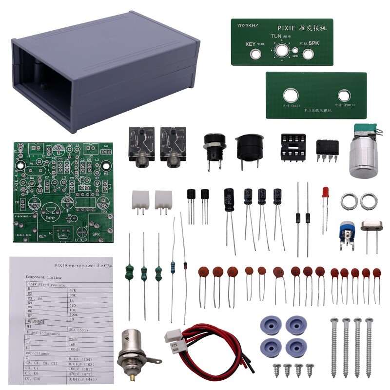 S-PIXIE CW QRP Shortwave HF Radio Transceiver 7.023Mhz 7023KHZ DIY KITS ...