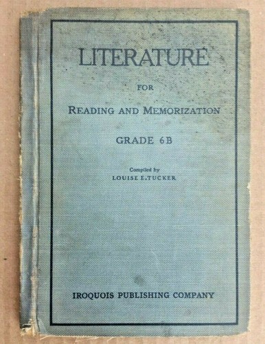 Antique 1929 Book Hardcover Literature For Reading & Memorization Grade ...