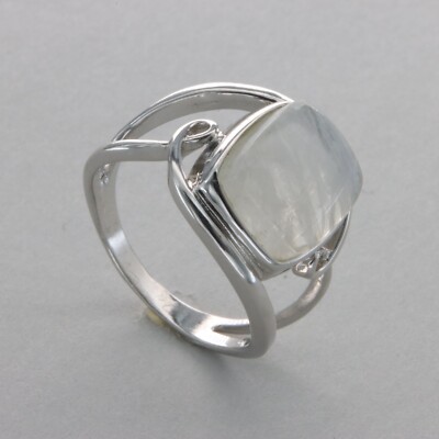 Square / Rectangle Rainbow MOONSTONE Ring - 925 STERLING SILVER #115e | eBay
