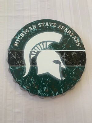Michigan State Spartans NCAA 13" Wall Bottle Cap Metal Sign Forever ...