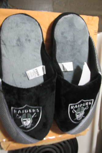 NFL Men's Raiders Team Slipper Slip on House Shoes Foco Large 13-14 NEW ...