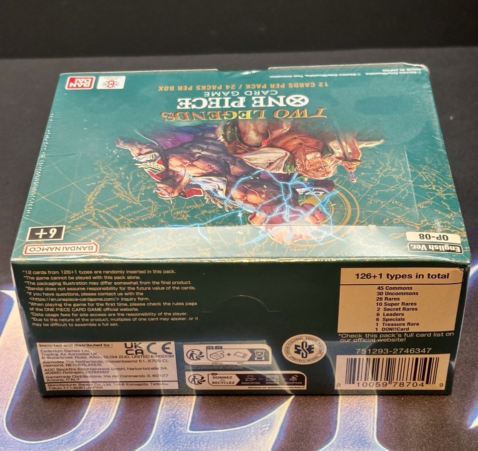 One Piece OP08 Two Legends Booster Box Factory Sealed English Edition ...