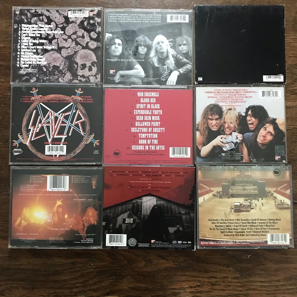 Slayer 9x CD Lot Thrash Metal Christ Illusion Reign In Blood Live ...