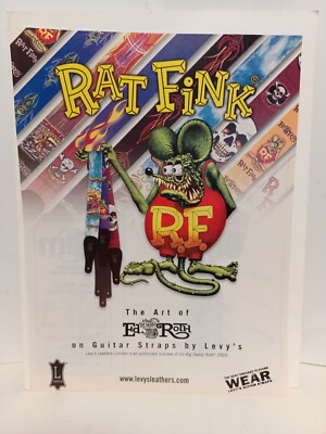 ED BIG DADDY ROTH ART. RAT FINK LEVI GUITAR STRAPS 2005 PRINT AD s7/ | eBay