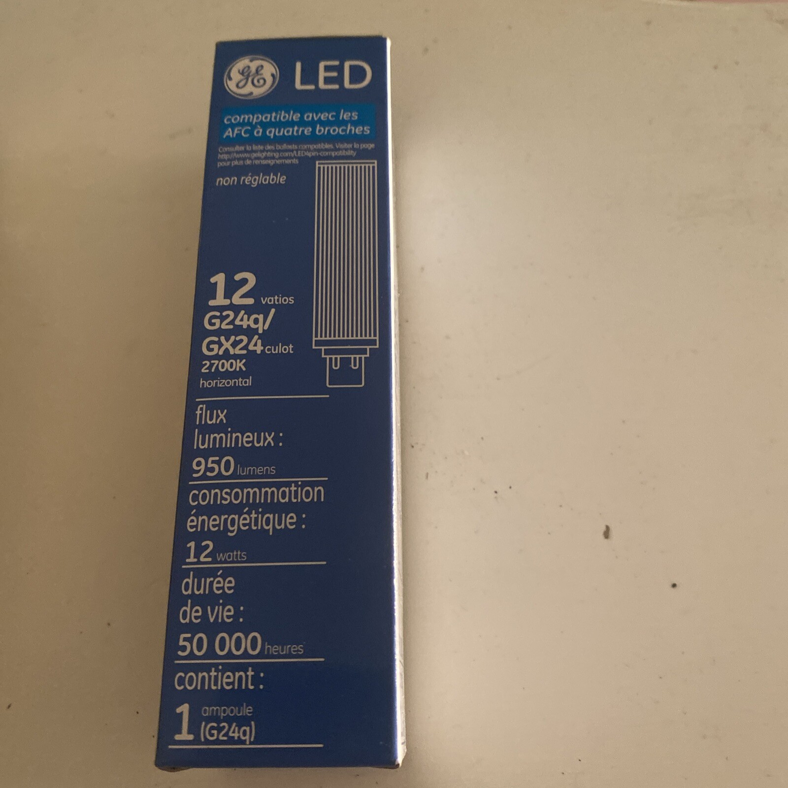 GE Plug-in Led 12W G24Q/GX24 LED12G24Q H8404 Pin Base 4K 1000 Lumens | eBay